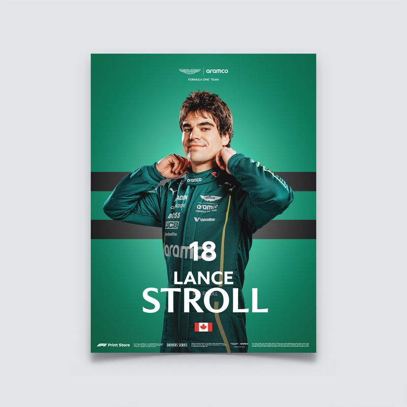 Shop | 2025 Lance Stroll Driver Poster green | Aston Martin F1 Team
